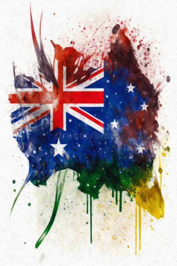 Australian Flag Painted Stock Illustrations – 266 Australian Flag ...