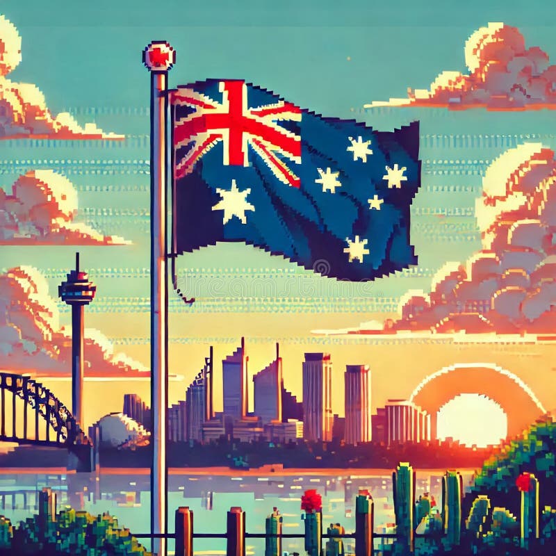 Australian Flag Vector Design,pixel Art Stock Illustration ...