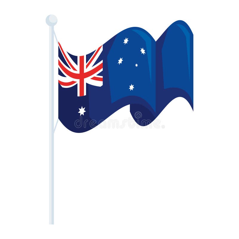 Australian flag waving stock vector. Illustration of australia - 284003220