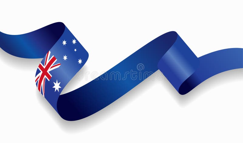Australian Flag Wavy Abstract Background. Vector Illustration. Stock ...