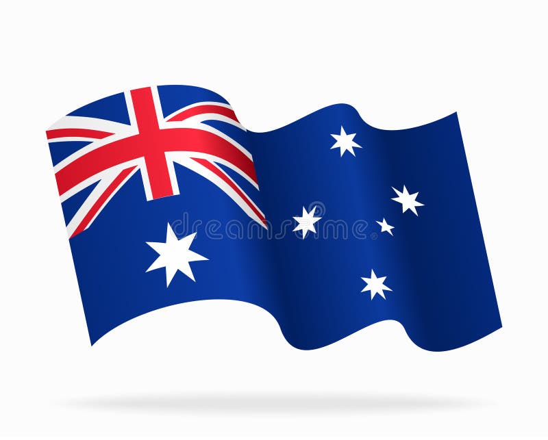 Australian Flag Wavy Background Layout. Vector Illustration. Stock ...