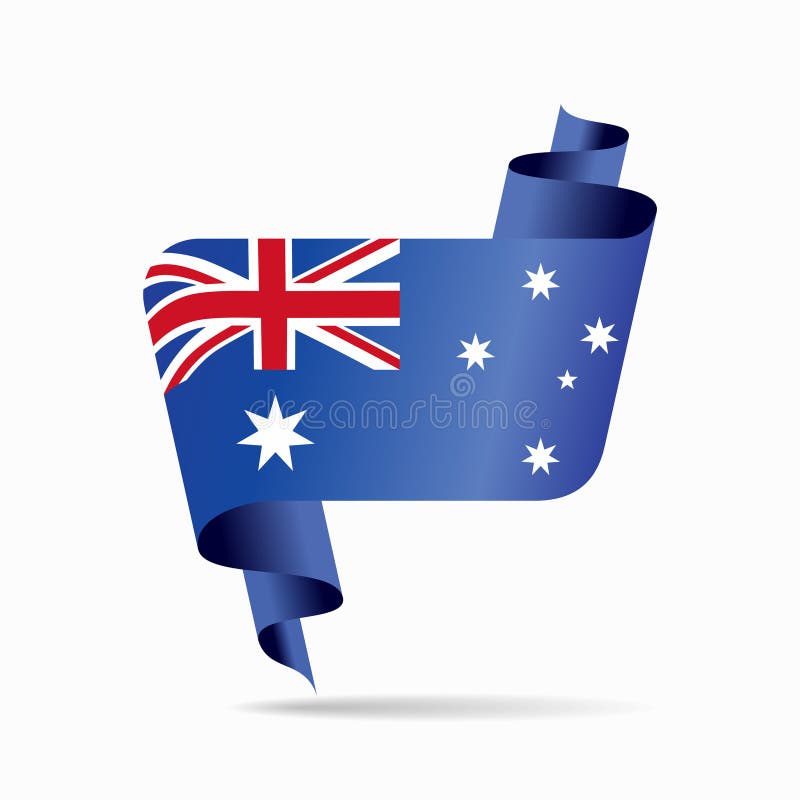 Australian Flag Wavy Ribbon Background. Vector Illustration. Stock ...