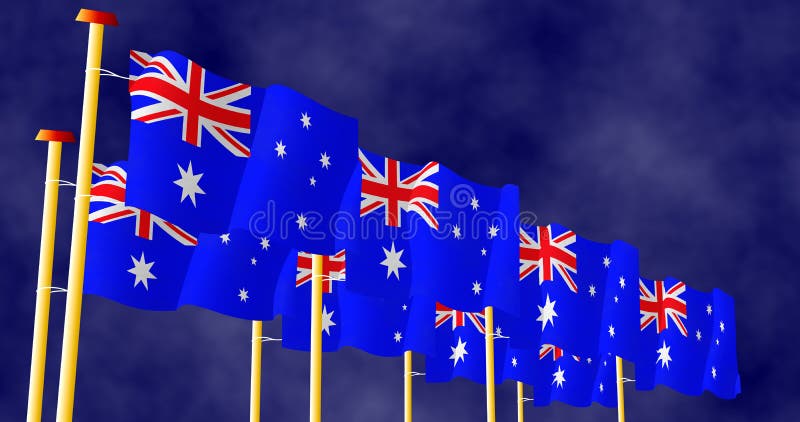 Australian flags stock illustration. Illustration of blue - 85715425