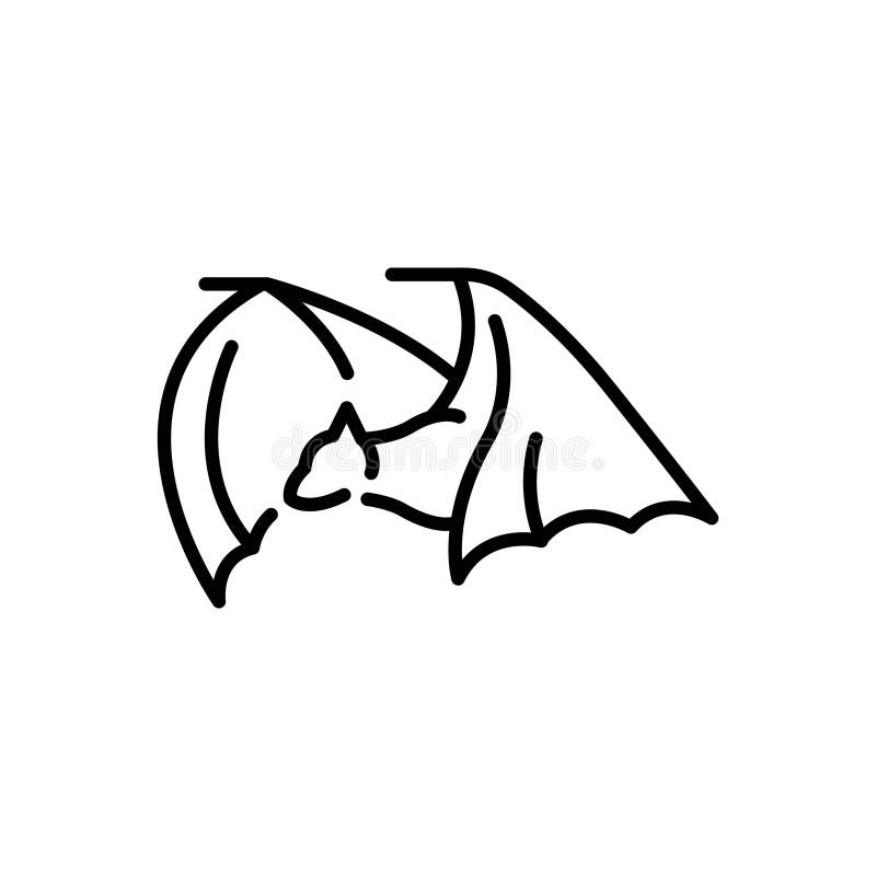 Australian Flying Fox Black Line Illustration. Animals of Australia ...