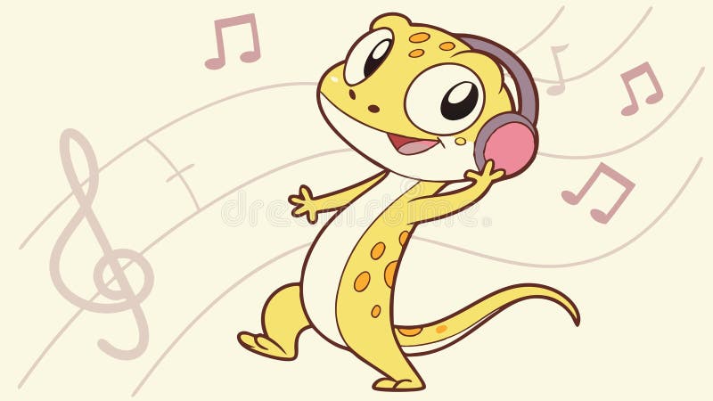 Australian Gecko Animated Sits Sea Phone Vector Stock Vector ...
