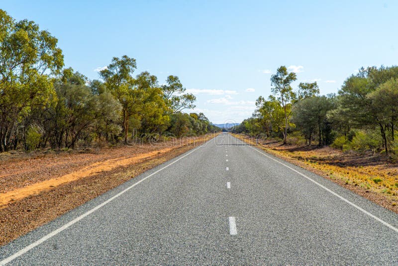 Australian Highway Leads through the Middle of the Outback Stock Image ...