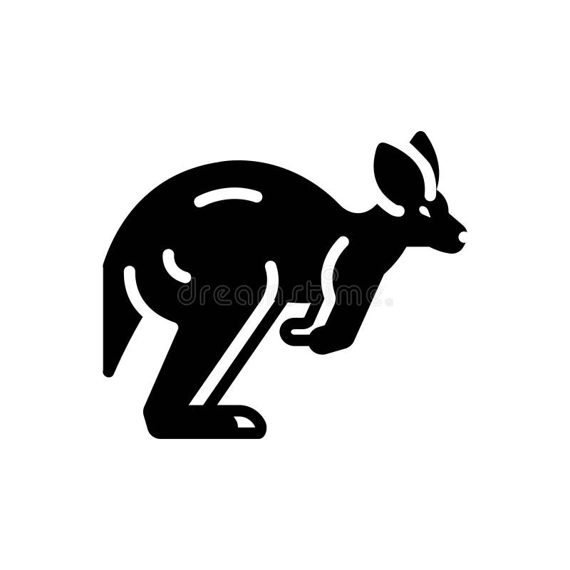 Black Solid Icon for Australian, Wallaby and Mammal Stock Vector ...