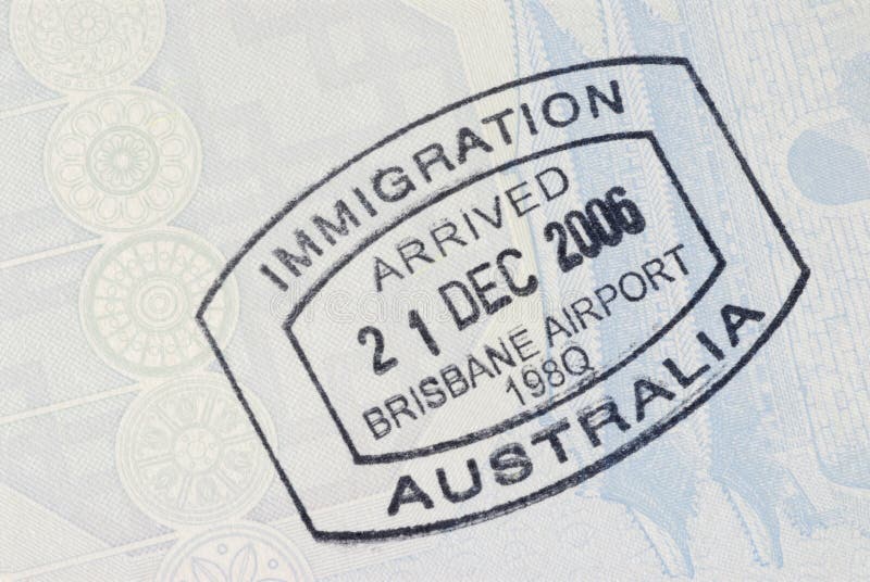Australian Immigration Arrival Passport Stamp Stock Photo - Image of ...