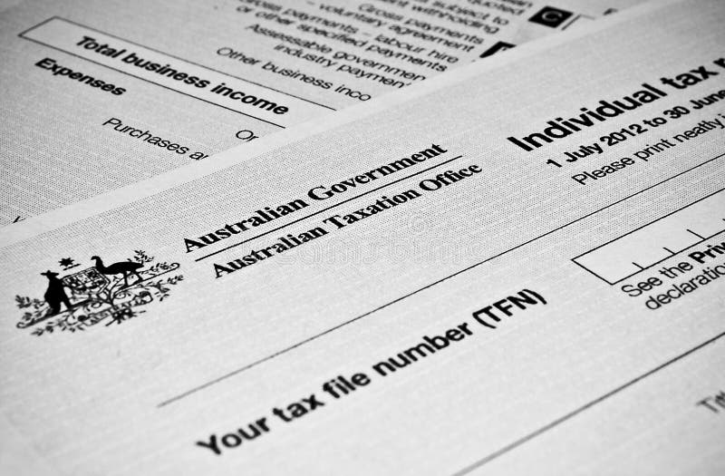 Australian Individual Tax Return Form Stock Photo - Image of individual ...