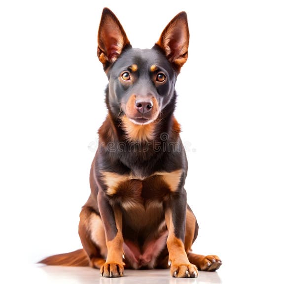 Australian Kelpie Isolated on White Background Stock Illustration ...