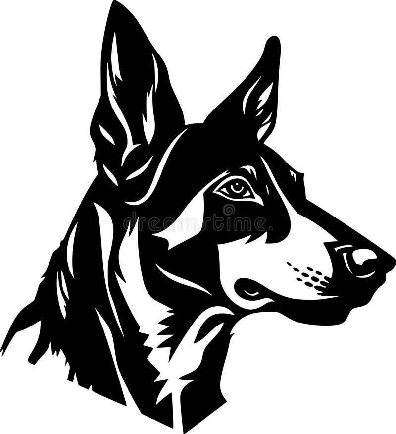 Australian Kelpie - Minimalist and Flat Logo - Vector Illustration ...