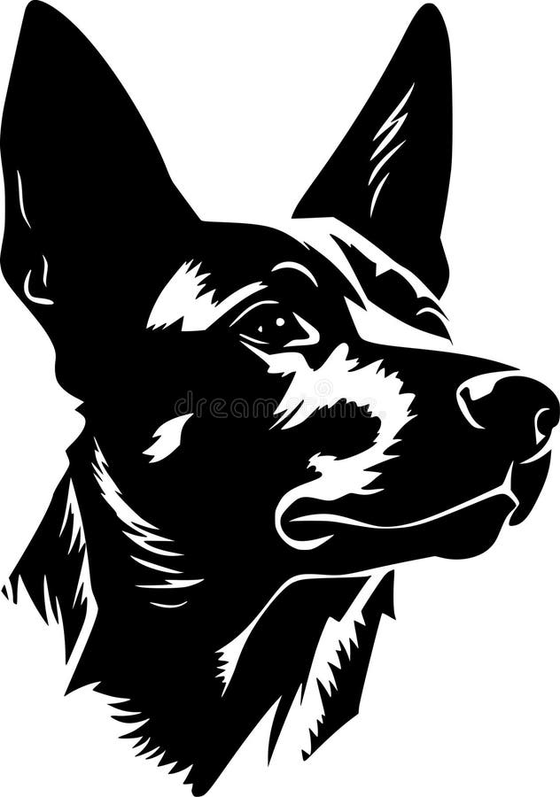 Australian Kelpie - Minimalist and Flat Logo - Vector Illustration ...