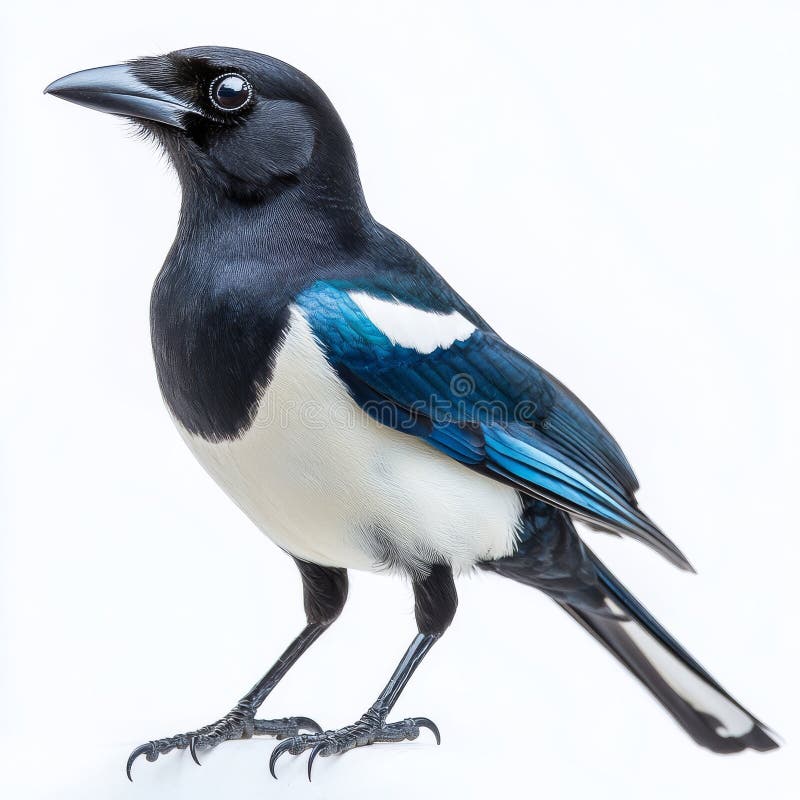 An Australian Magpie Isolated on a White Background, Close Up Stock ...