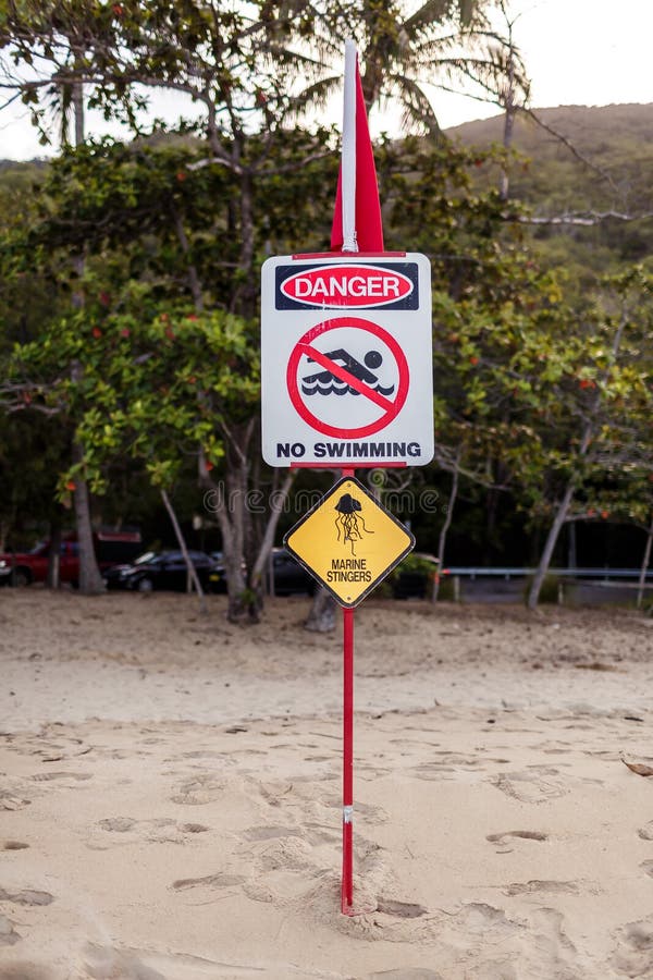 Marine Stinger Sign and Vinegar Bottle Stock Photo - Image of jellyfish ...