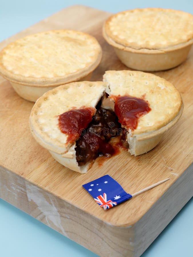 Australian Meat Pie stock photo. Image of serve, chopping - 14049012