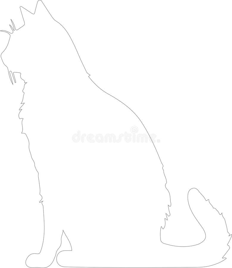 Australian Mist Cat Outline Outline Silhouette Generative Ai Stock ...