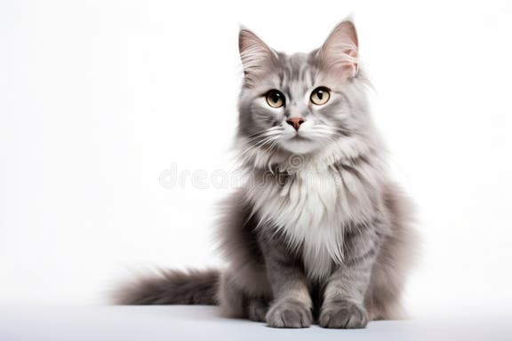 Australian Mist Cat Sitting on a White Background Stock Illustration ...
