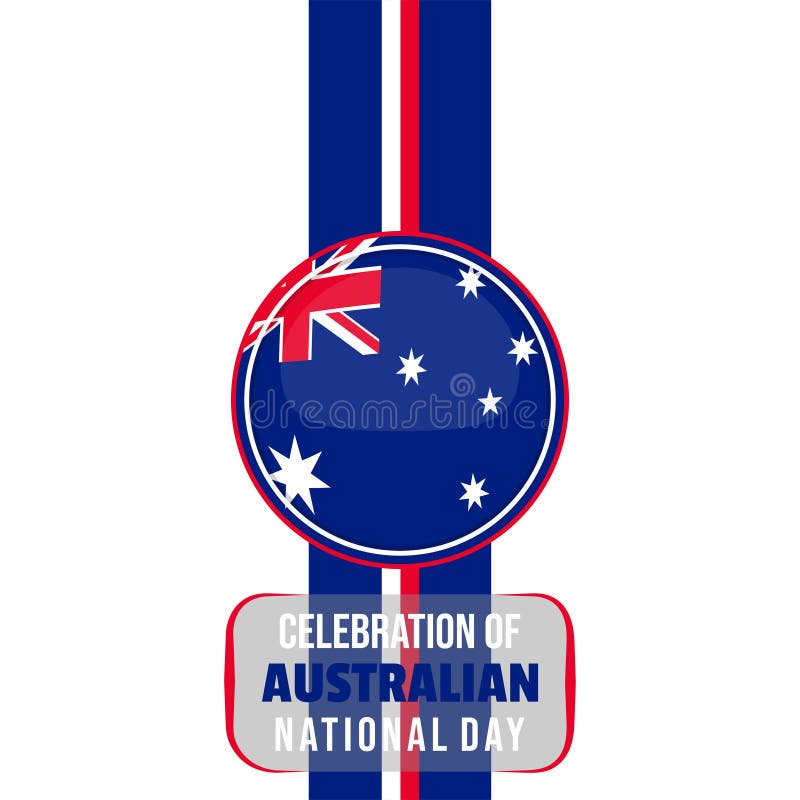 Australian National Day Design with Australian Flag Emblem Vector ...