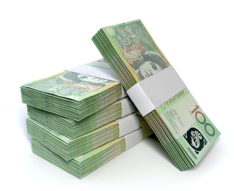 Australian One Hundred Dollar Notes Bundles Stock Image - Image of ...