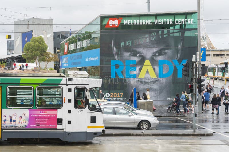 Australian Open Advertisement Sign in Melbourne CBD Editorial Stock ...