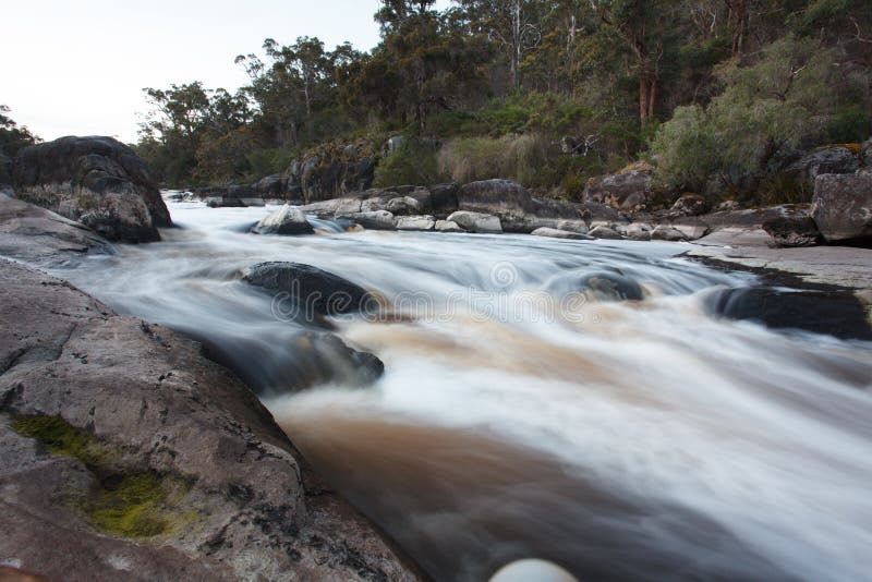 Australian Outback River in Evening Dusk Stock Photo - Image of evening ...