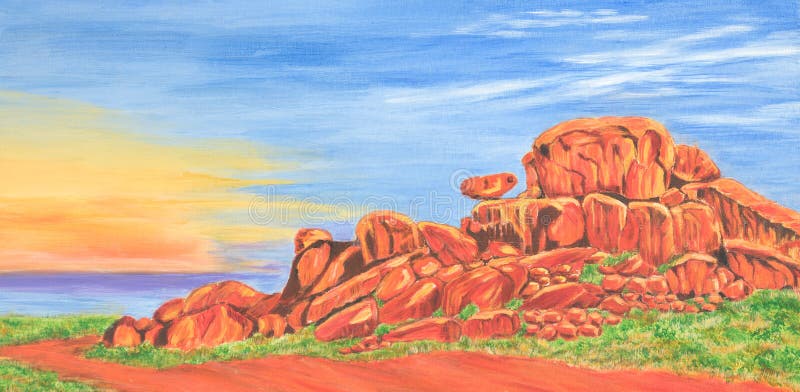 Australian Outback Rocks stock illustration. Illustration of outdoor ...
