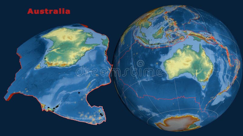 Australian Plate Described and Presented - Relief Stock Illustration ...