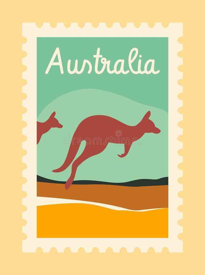 Australian Postage Stamp Design. Vector Illustration Stock Vector ...