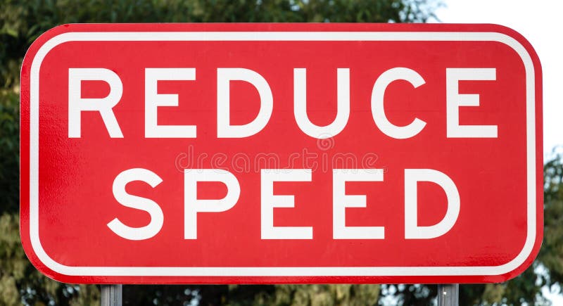 Australian Road Sign: REDUCE SPEED Stock Image - Image of caution ...