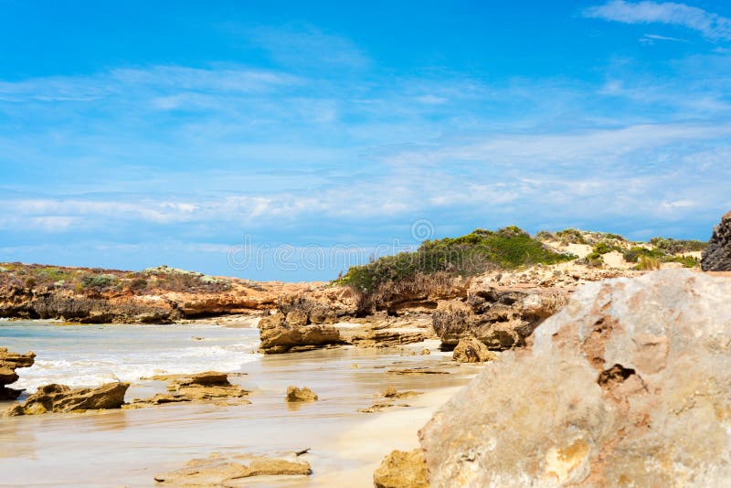 Beautiful Australian Rocky Beach Stock Image - Image of water ...