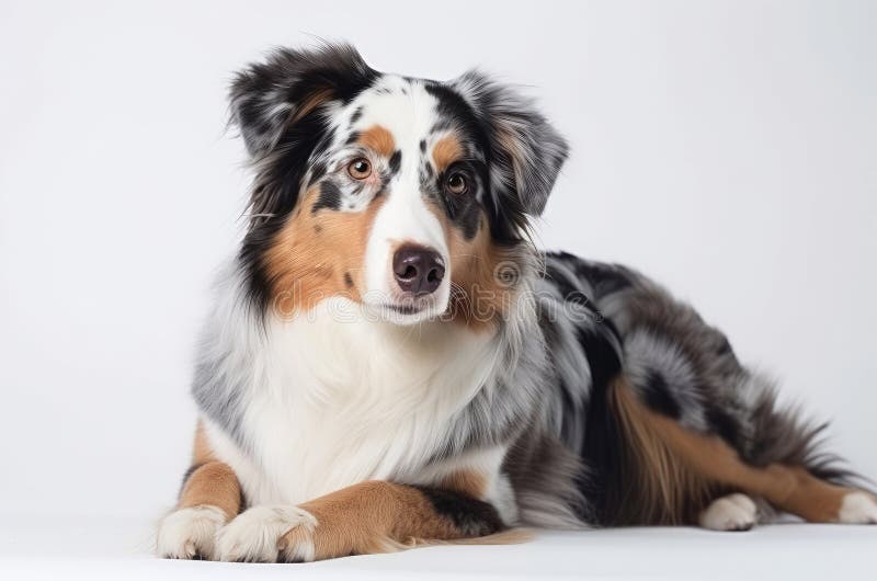 Australian Shepherd Dog on White Background. Generative AI Stock ...
