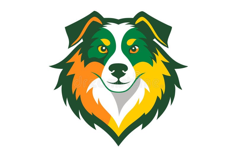 Australian Shepherd Head Mascot Logo Design Stock Illustration ...