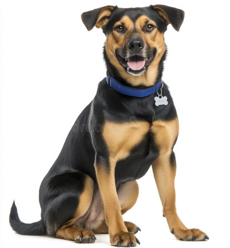 Australian Shepherd Positioned Against a White Setting Stock Image ...