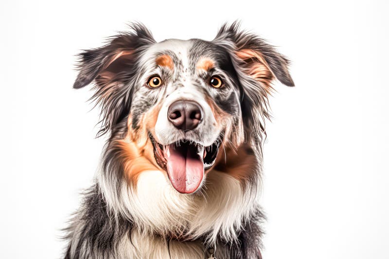 Australian Shepherd in Studio Setting Against White Backdrop Stock ...