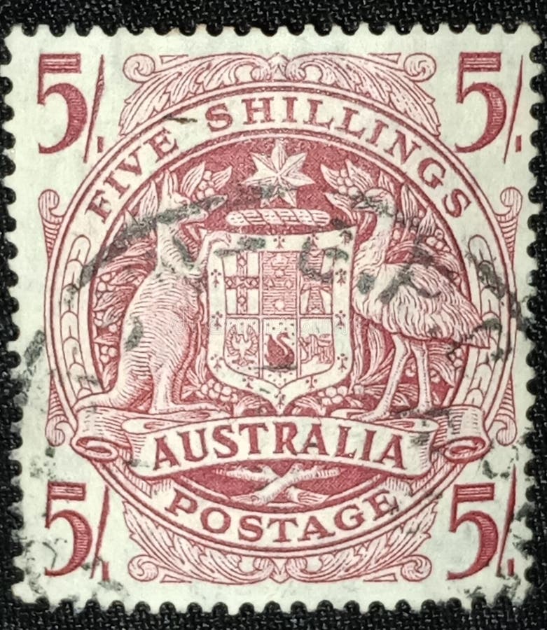 Australian 5 Shillings Postage Stamp Stock Photos - Free & Royalty-Free ...