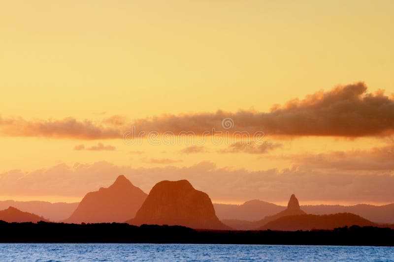 Australian Sunset stock image. Image of shadow, land, lake - 145021