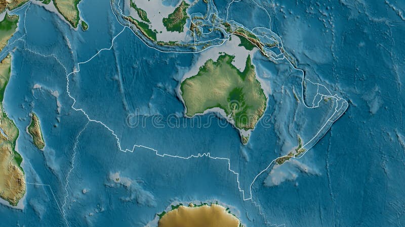 Australian Tectonic Plate - Composition. Satellite Stock Illustration ...