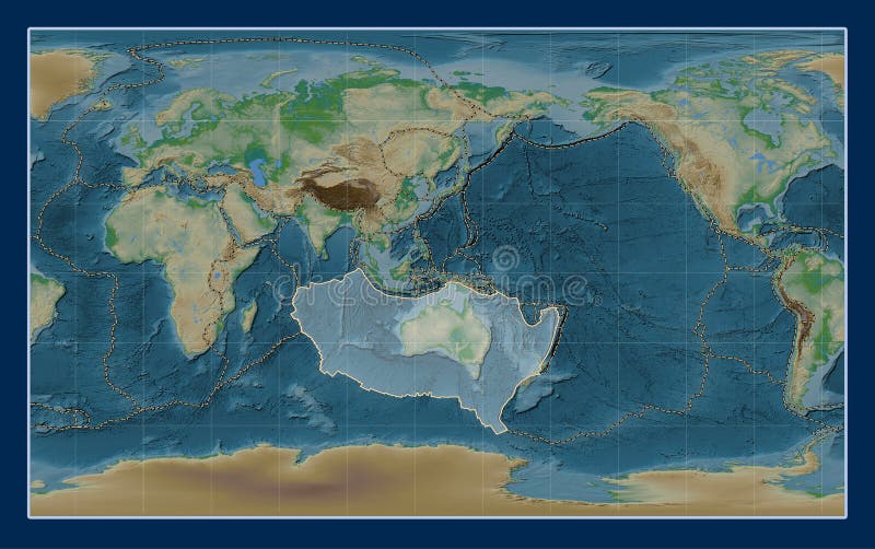 Australian Tectonic Plate. Physical. Compact Miller. Boundaries Stock ...
