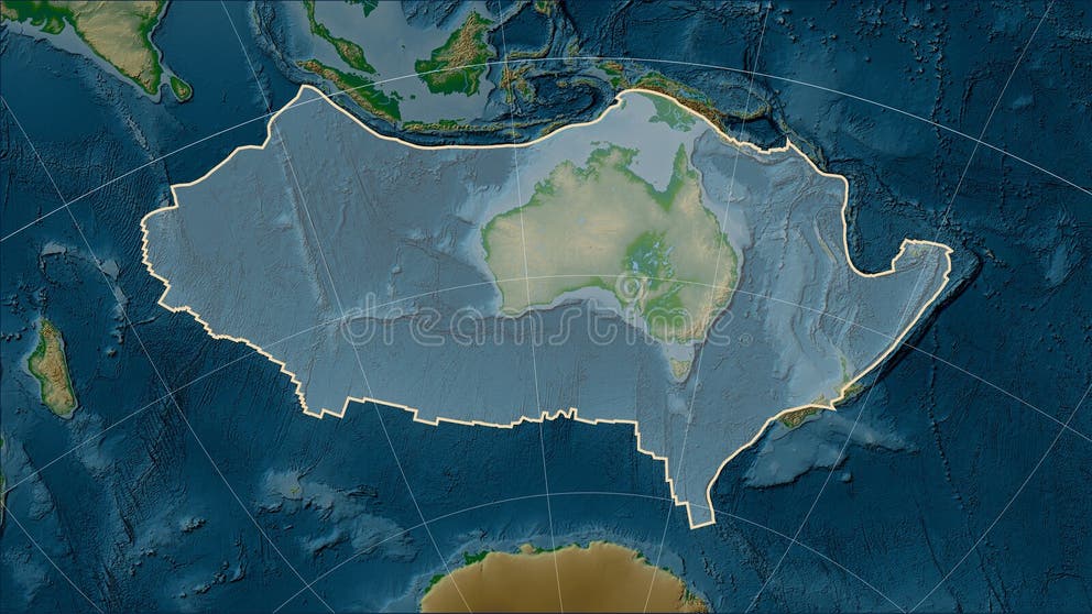 Australian Tectonic Plate. Physical Map Stock Illustration ...