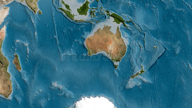 Australian Tectonic Plate - Raster. Satellite Stock Illustration ...