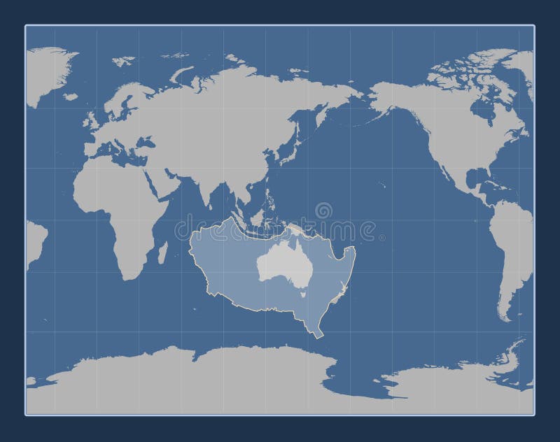 Australian Tectonic Plate. Contour. Gall Stereographic. Stock ...