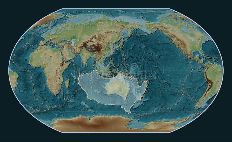 Australian Tectonic Plate. Wiki. Kavrayskiy VII. Boundaries Stock ...