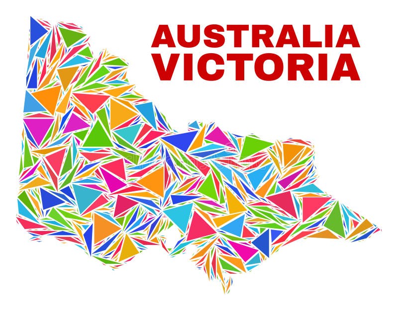 Australian Victoria Map - Mosaic of Color Triangles Stock Vector ...