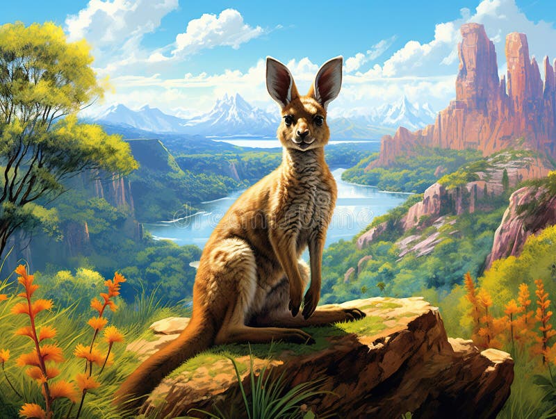 Australian Wallaby Made with Generative AI Illustration Stock ...