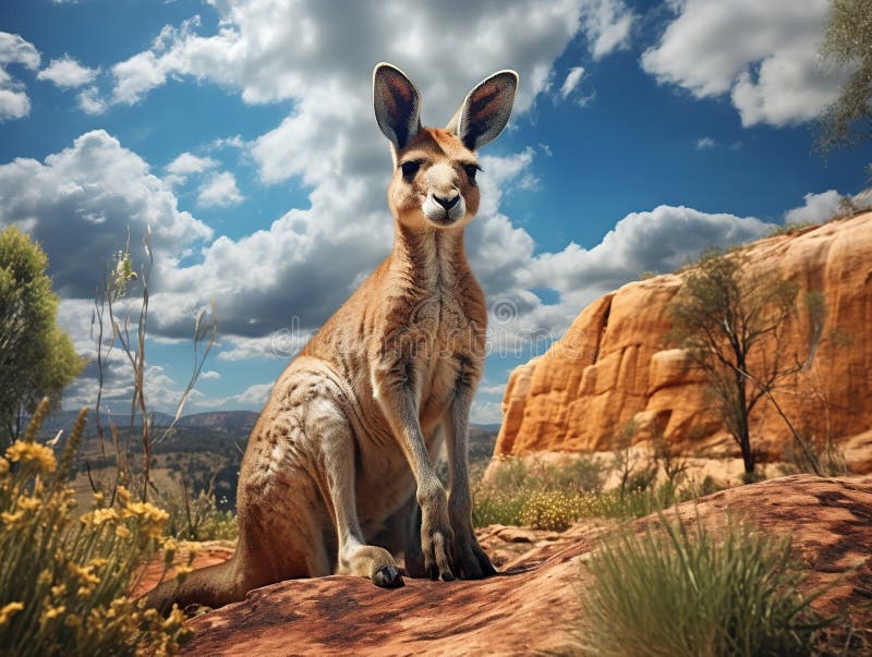 Australian Wallaby Made with Generative AI Illustration Stock ...