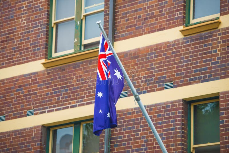 Australian waving flag stock photo. Image of sign, landmark - 51493160