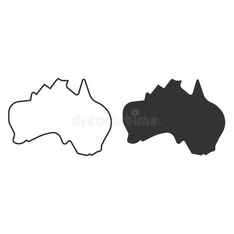 Australien-Karte - Schwarze Einfarbige Form Vektor Vektor Abbildung ...