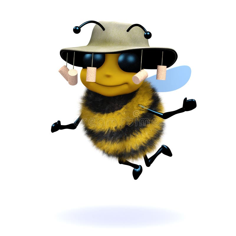 Tecken För Tecknad Film För Humla För Illustration 3d Roligt Stock ...