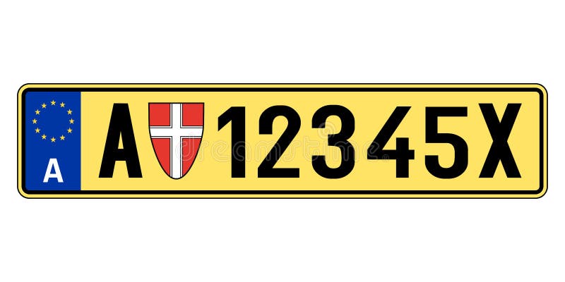Austria Car Plate. Vehicle Registration Number Stock Vector ...