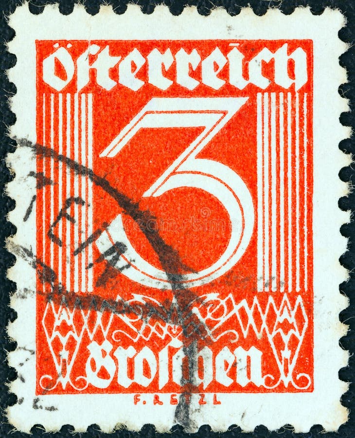 AUSTRIA - CIRCA 1925: a Stamp Printed in Austria Shows Numeric Value ...